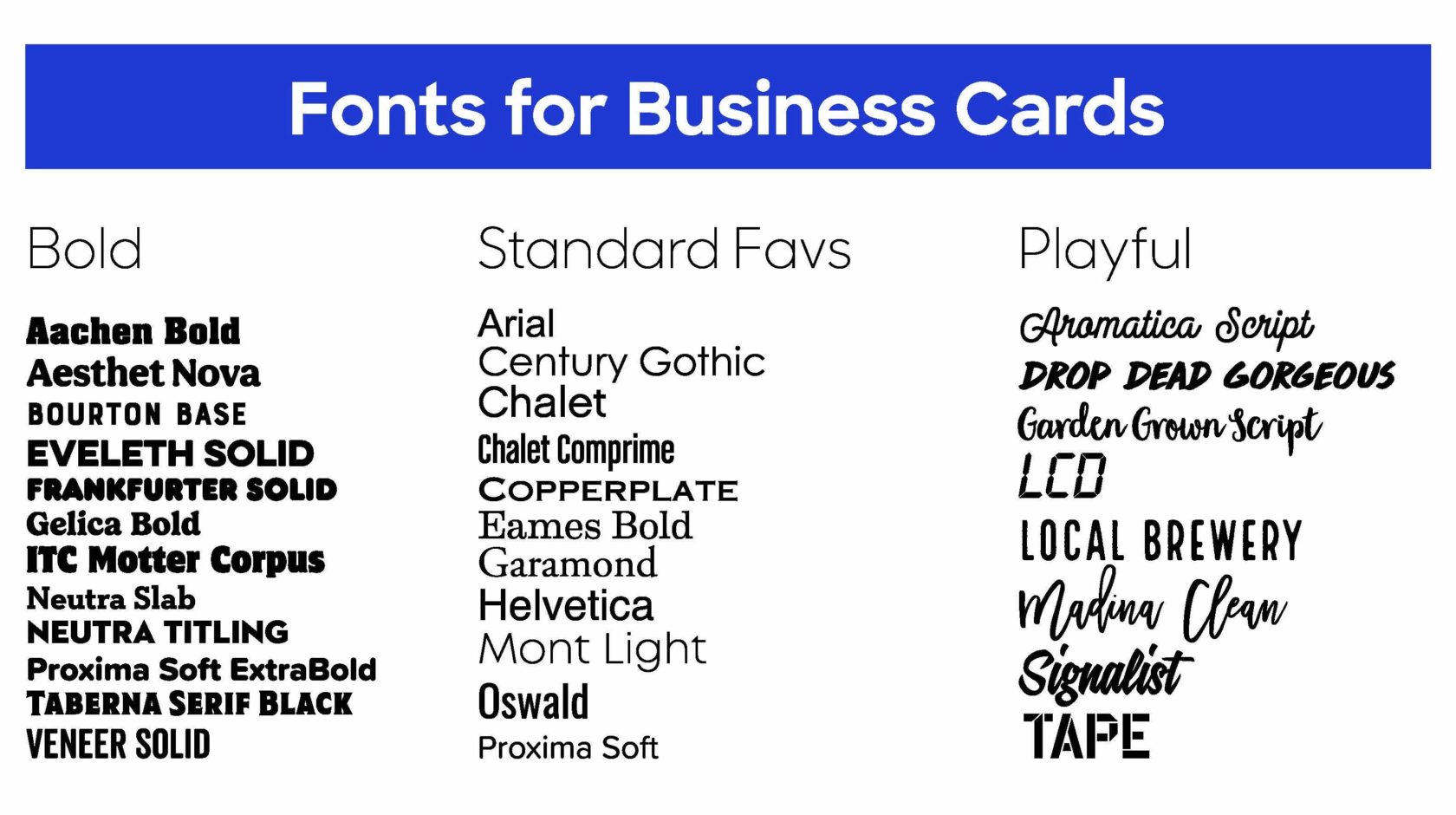 Fonts for Business Cards: Find the Best Font For You - Custom Ink