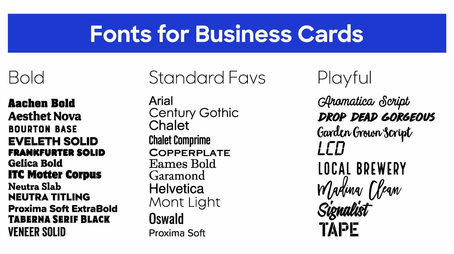 Fonts for Business Cards: Find the Best Font For You - Custom Ink